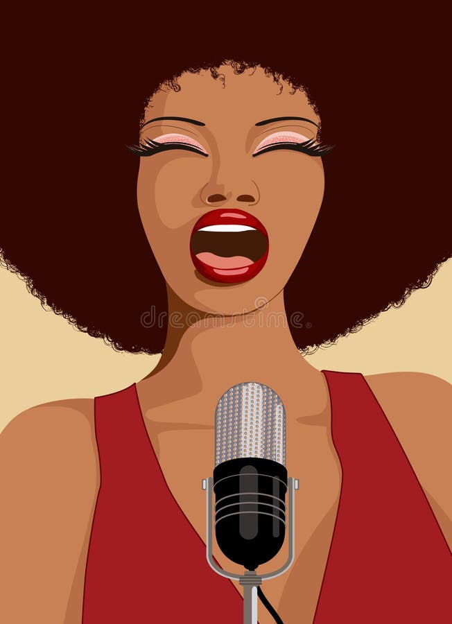Jazz Singer and Double-bass Stock Vector - Illustration of popular ...