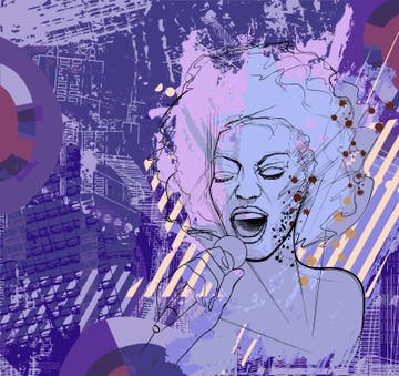 Female Jazz Singer Grunge Stock Illustrations – 61 Female Jazz Singer ...