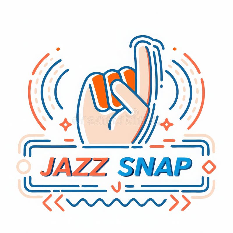Jazz Snap Emblem with Colorful Snapping Hand Design Stock Illustration ...