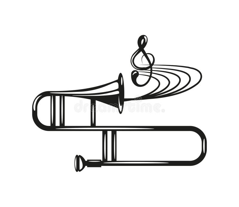 Jazz trombone instrument stock vector. Illustration of jazz - 312004513