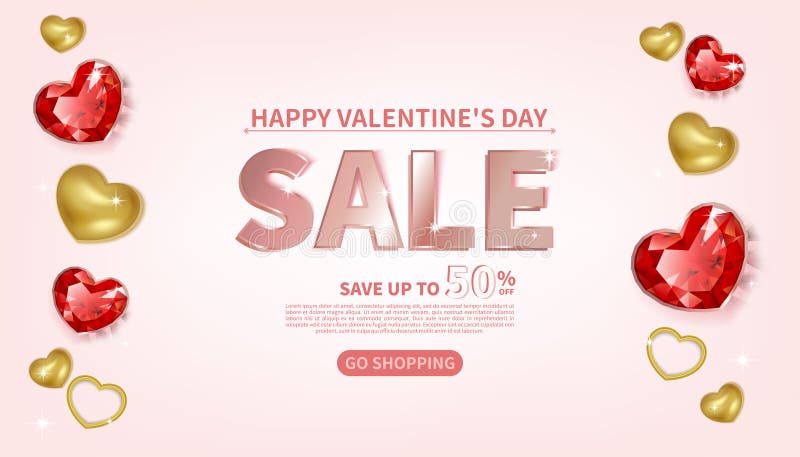 Pink Valentine S Day Sale Ads, Posters Stock Vector - Illustration of ...