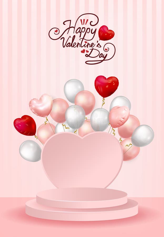 Pink Valentine S Day Sales Display Stand Stock Vector - Illustration of ...