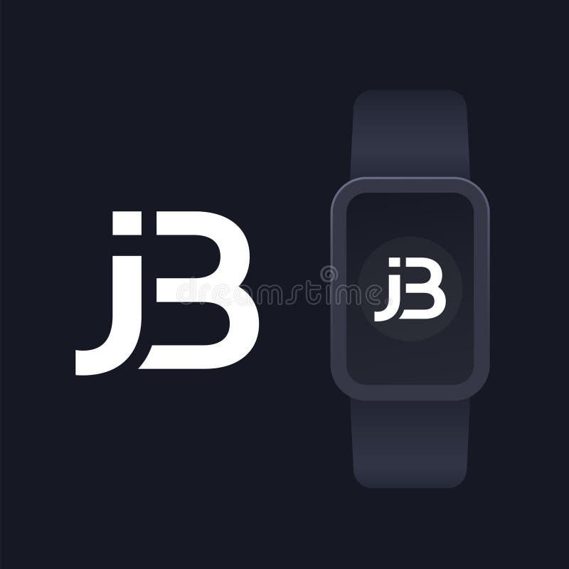 JB Monogram, Letters, Logo Design with Smart Watch Stock Illustration ...