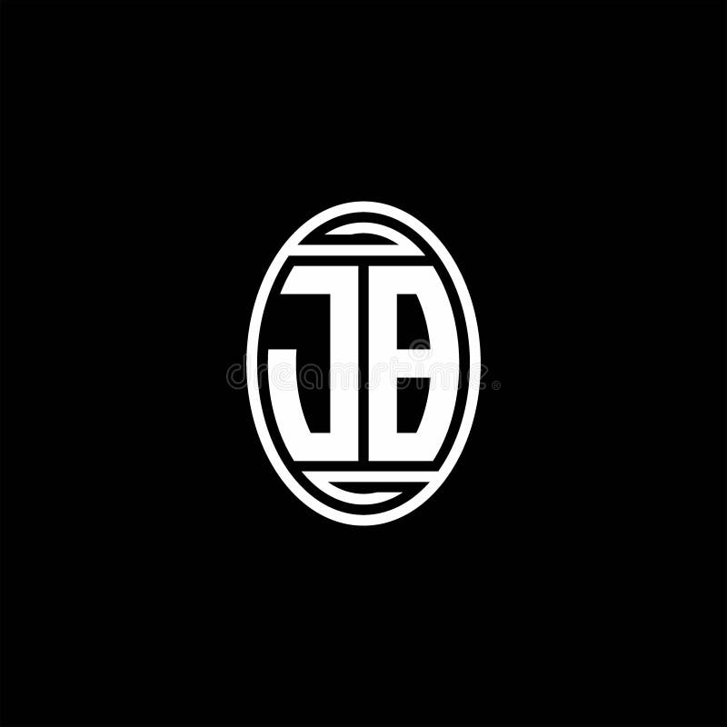 JB Monogram Logo Isolated on Oval Rotate Shape Stock Vector ...
