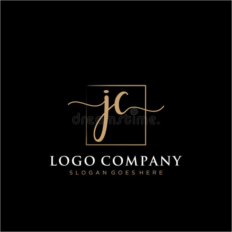 JC Initial Handwriting Logo with Rectangle Template Vector Stock Vector ...