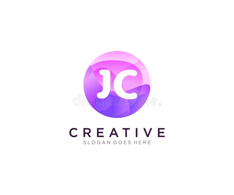 JC Initial Logo with Colorful Circle Template Vector Stock Vector ...