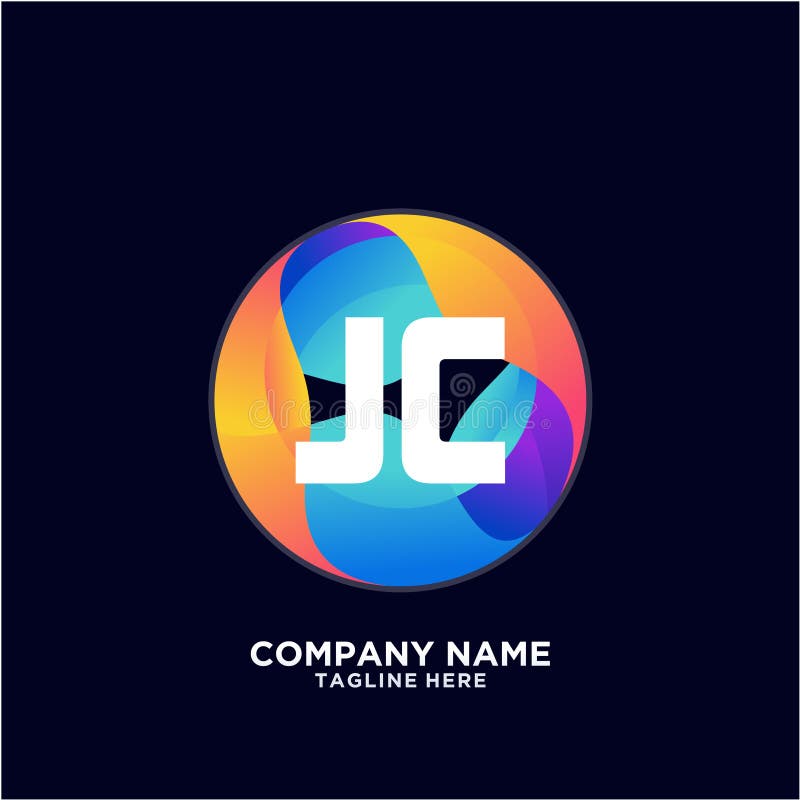 JC Initial Logo with Colorful Circle Template Vector Stock Vector ...