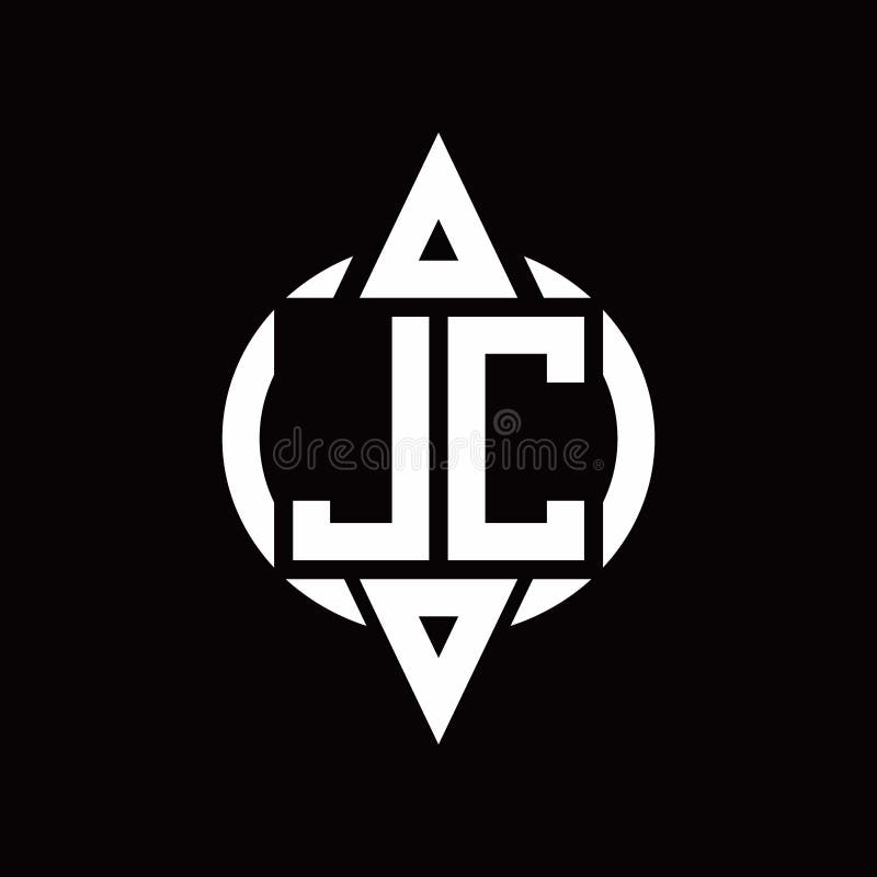 JC Logo with Circle Rounded Combine Triangle Top and Bottom Side Design ...