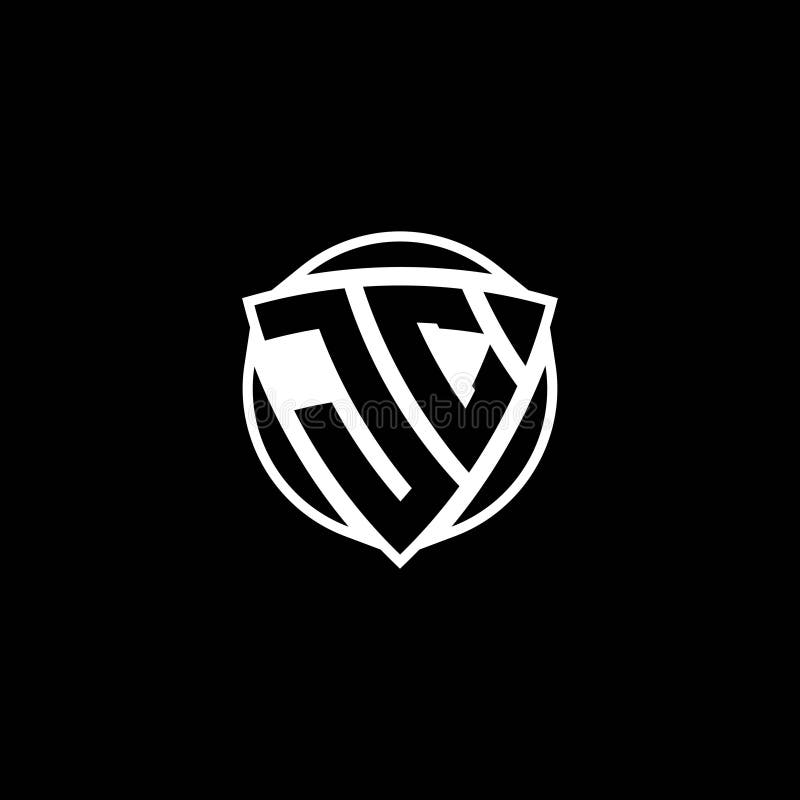 JC Logo Monogram Triangle Shield and Circle Shape Stock Vector ...