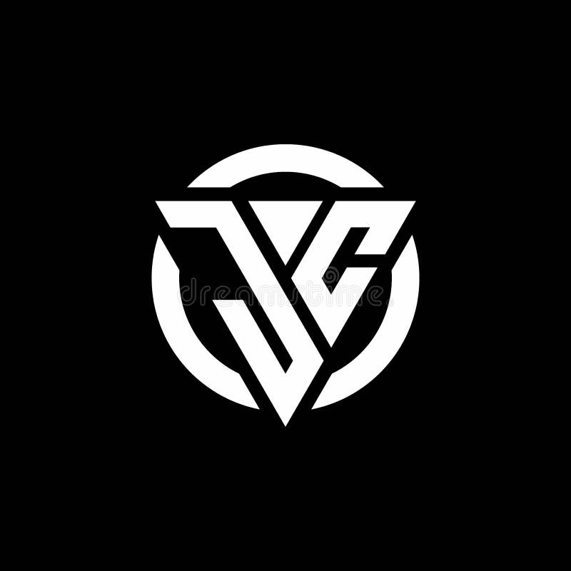 JC Logo with Triangle Shape and Circle Rounded Design Template Stock ...