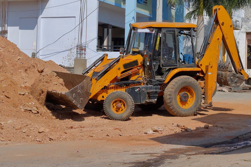 Jcb Machine at Construction Site India Stock Image - Image of ...