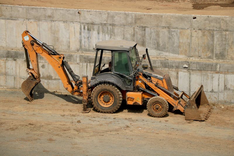 JCB Parked at Construction Site in India Stock Image - Image of bamford ...