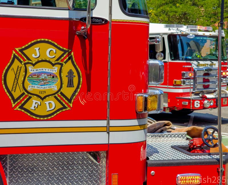 JCPD JERSEY CITY Fire Engines Editorial Stock Photo - Image of engines ...
