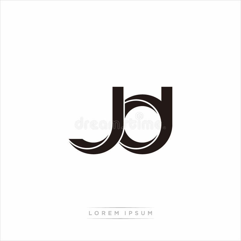 Jd Initial Letter Split Lowercase Modern Monogram Linked Outline ...