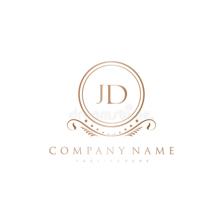 JD Letter Initial with Royal Luxury Logo Template Stock Vector ...