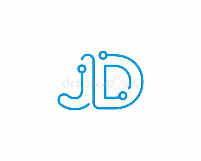 JD Letters, Electronic Circuit, Technology Logo Design Vector 001 Stock ...