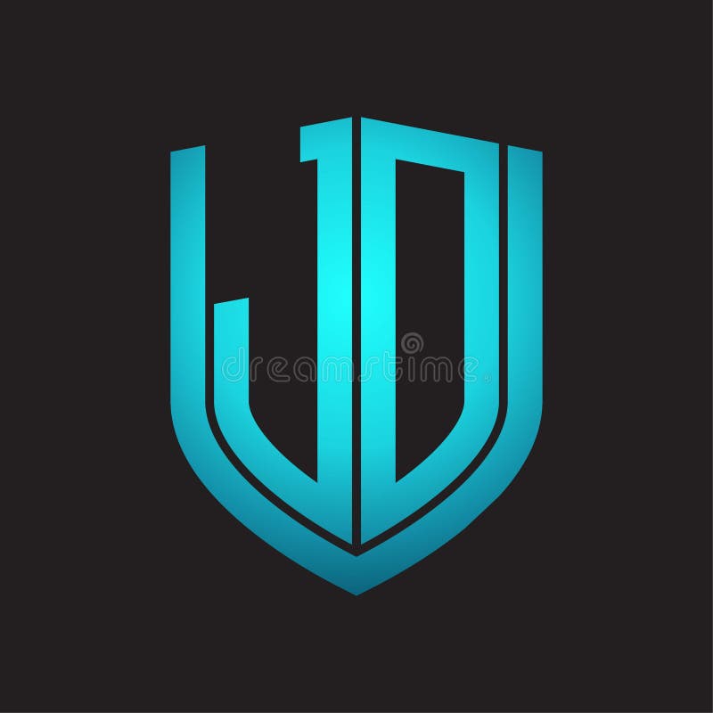 JD Logo Monogram with Emblem Shield Design Isolated with Blue Colors on ...