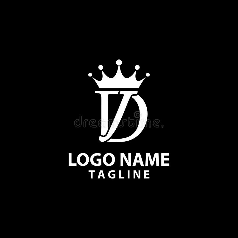 Initial Letter DJ Crown Monogram Logo Design Vector Stock Illustration ...