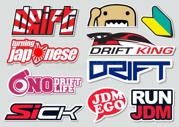 Japanese Car Decals, and Stickers in Vector Format Stock Vector ...