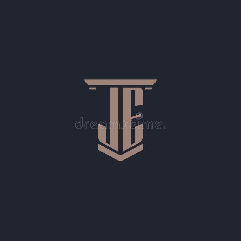 JE Initial Monogram Logo with Pillar Style Design Stock Vector ...