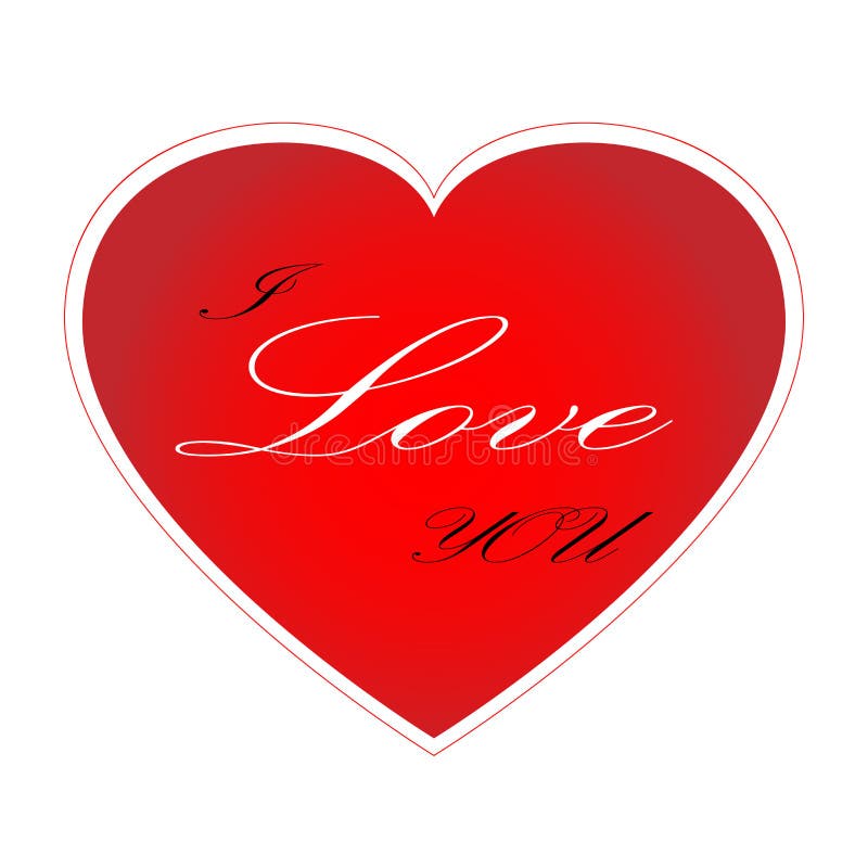 Grand coeur noir Je t'aime illustration de vecteur. Illustration du ...