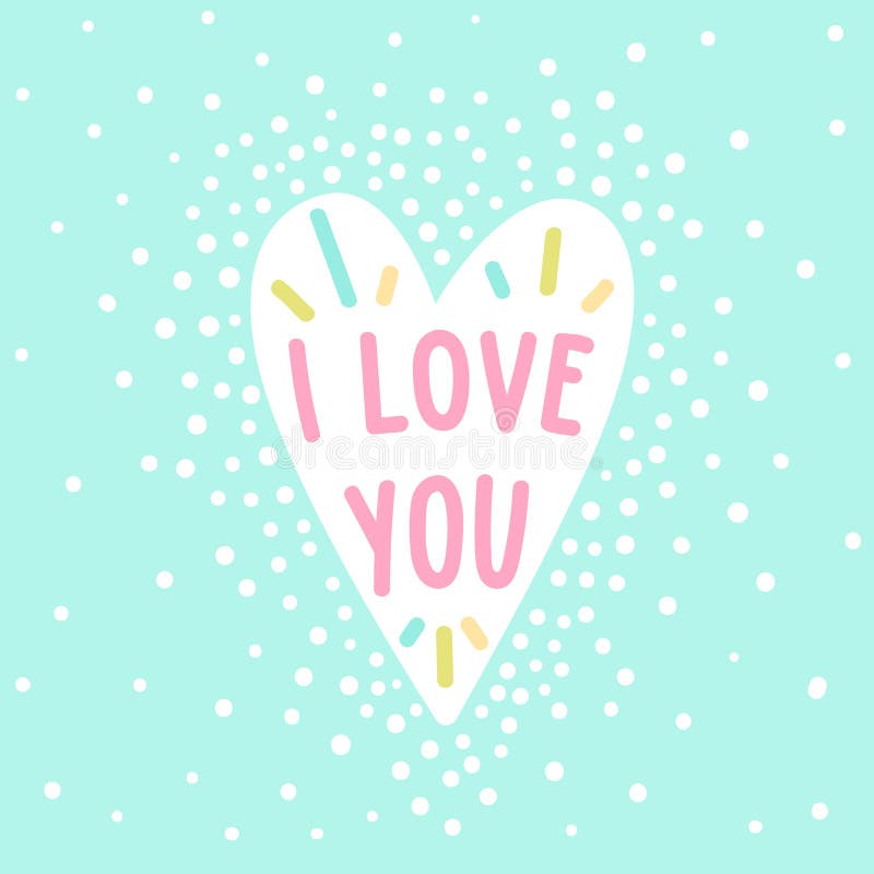 Je t'aime Coeur romantique illustration de vecteur. Illustration du ...