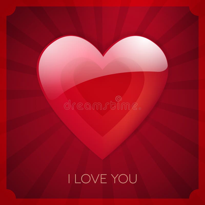 Je T'aime Design De Carte De Coeur Illustration de Vecteur ...