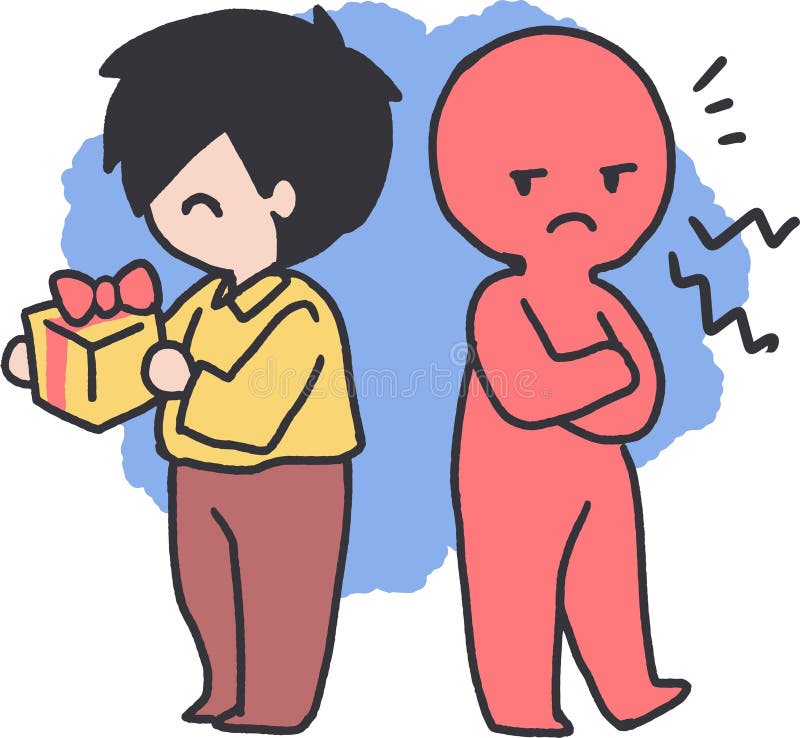 Jealous Glances the Bitter Side of a Gift Vector Stock Vector ...