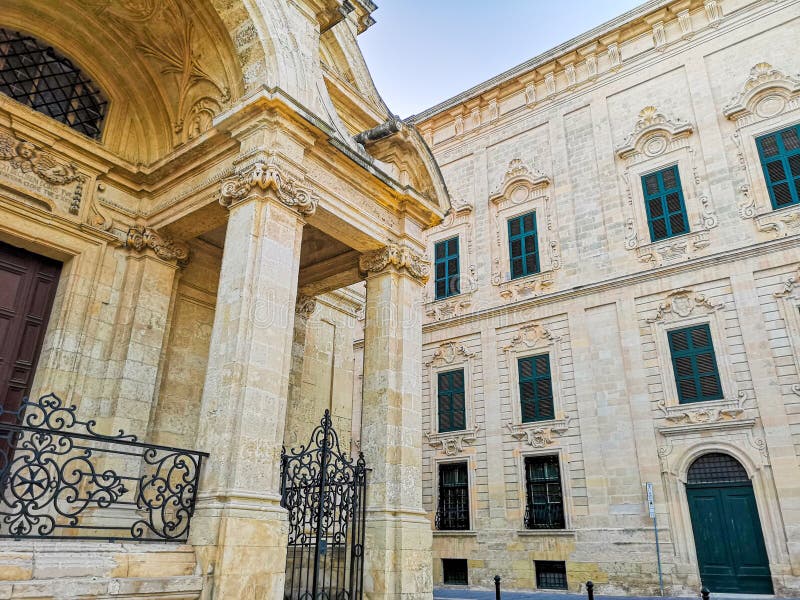 Jean De Valette Square at Valletta Stock Photo - Image of castille ...