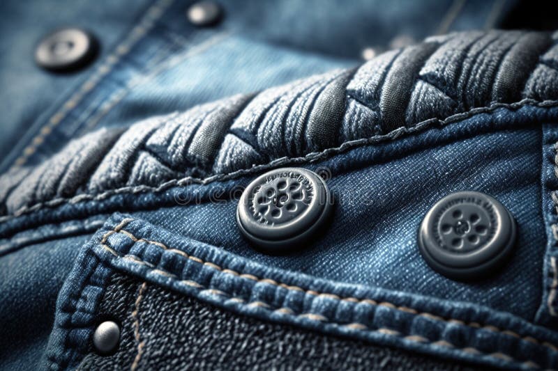 Jean Denim Jacket Close Up Textured Background. Stock Illustration ...