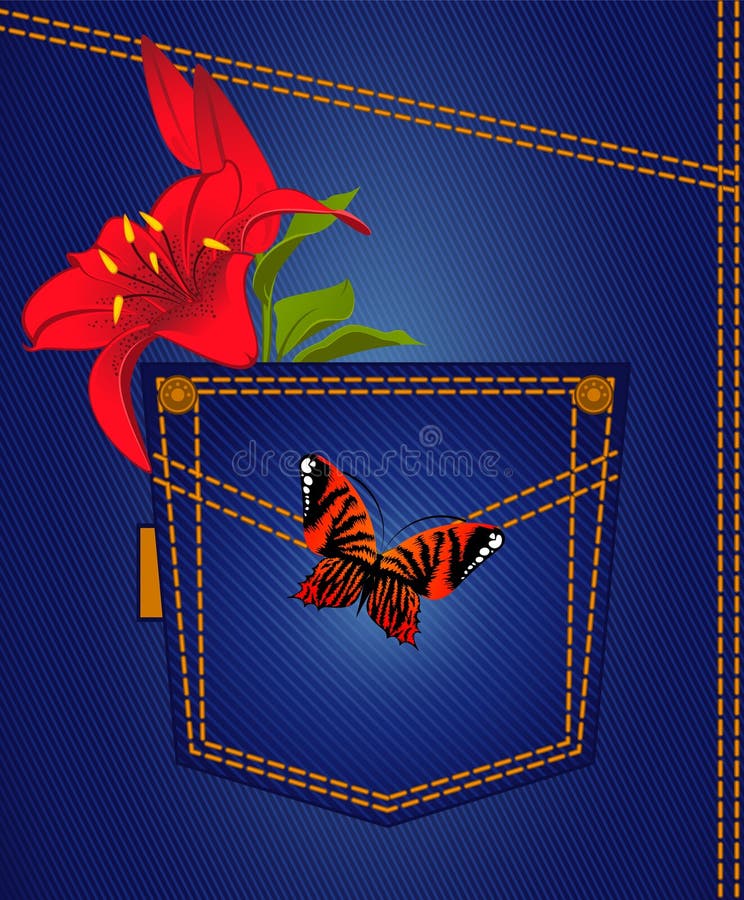 Jean pocket. stock vector. Illustration of contemporary - 21175969