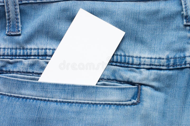 Jean Texture with Pocket and Empty Card Stock Image - Image of denim ...