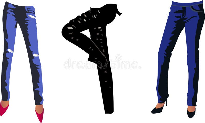 Female jeans. Vector. stock vector. Illustration of legs - 83740722