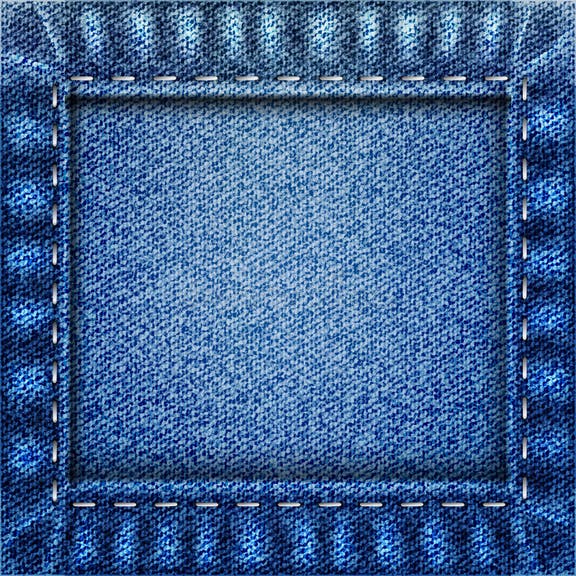 Blue Denim Jeans Seam Border Texture Stock Illustrations – 327 Blue ...