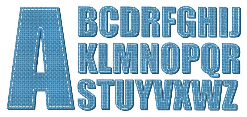 Jeans alphabet stock illustration. Illustration of industry - 53966451