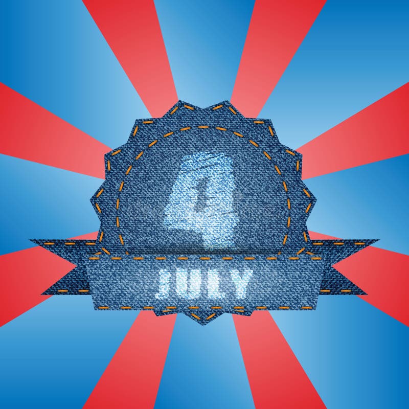 Jeans Badge with Forked Ribbon Stock Vector - Illustration of cloth ...