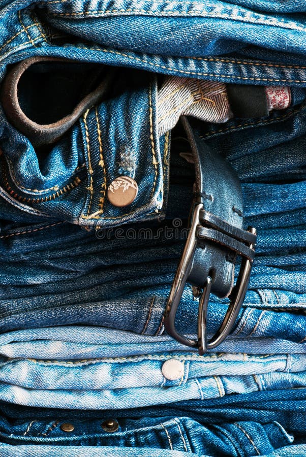 Jeans with belt stock image. Image of jeans, life, closing - 23872647
