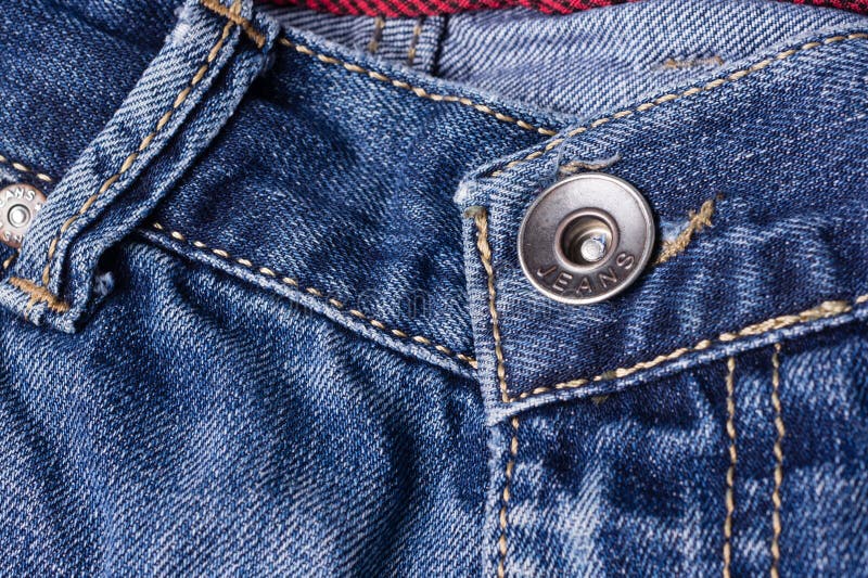 Jeans Close-up. Clasps, Seams, Zippers, Button Stock Image - Image of ...
