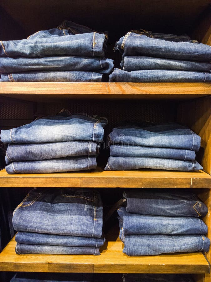 Jeans in clothing store stock image. Image of business - 49419689