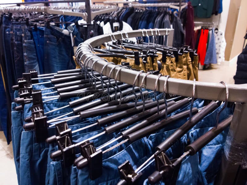 Jeans in clothing store stock photo. Image of activity - 49419684