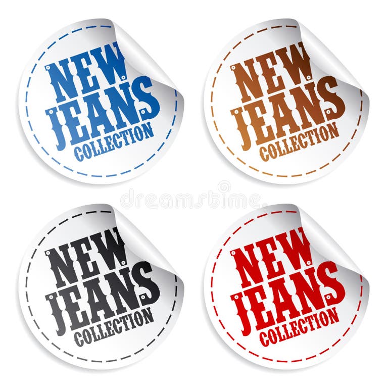 Jeans collection stickers stock vector. Illustration of clothes - 18638476