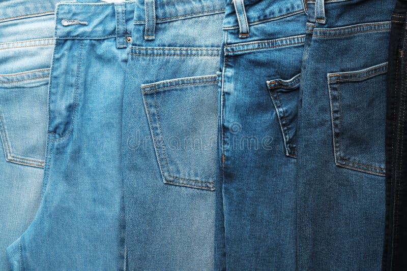 Jeans of different colors stock photo. Image of modern - 121160494
