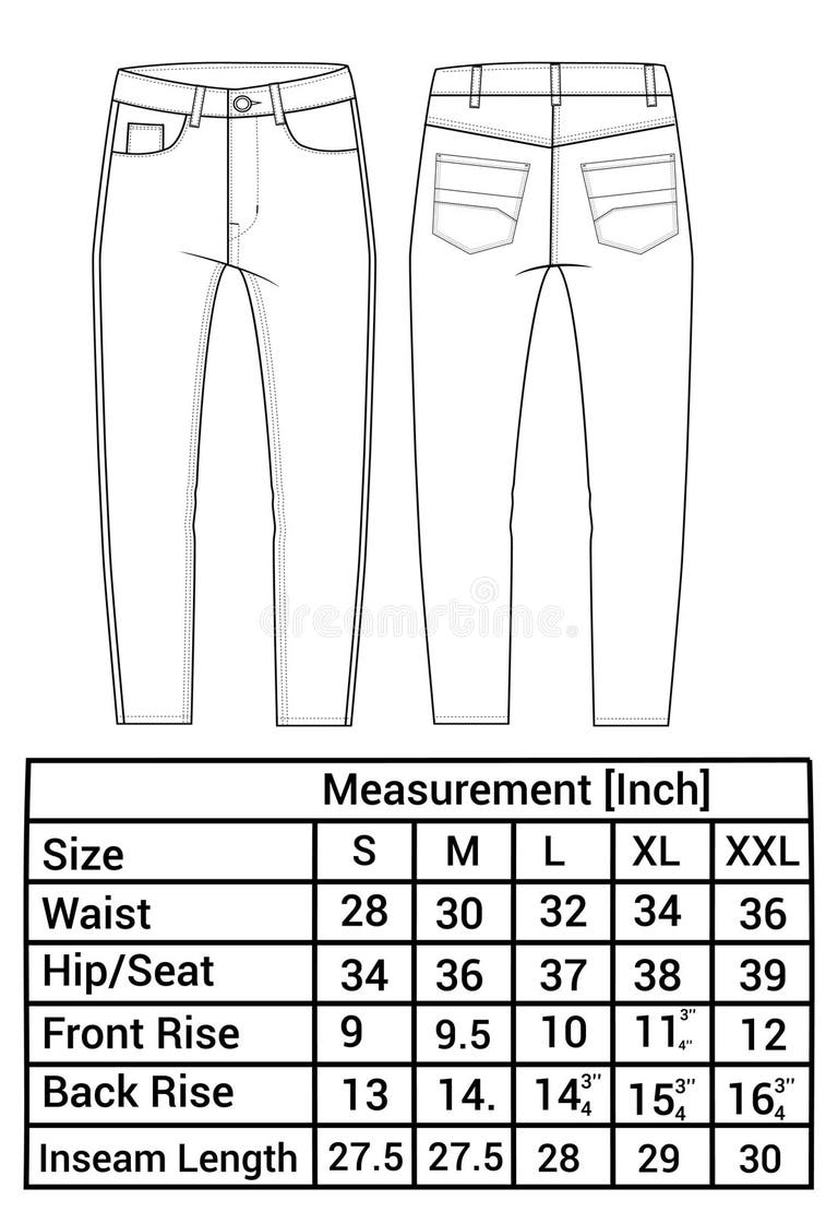 Jeans Technical Drawing Stock Illustrations – 2,044 Jeans Technical ...