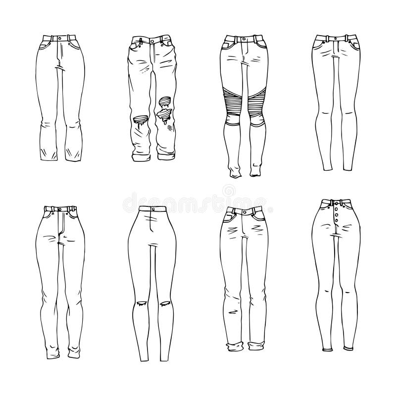 Jeans Stock Vector Illustration Of Graphic Sketch Fashionable 68792068