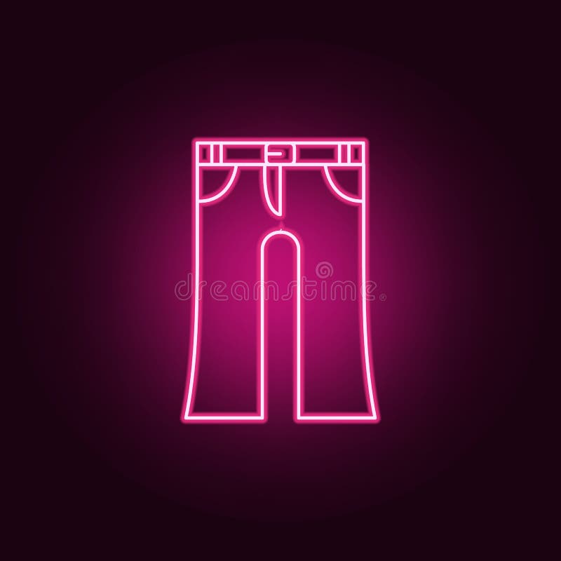 Jeans Icon. Elements of Clothes in Neon Style Icons Stock Illustration ...