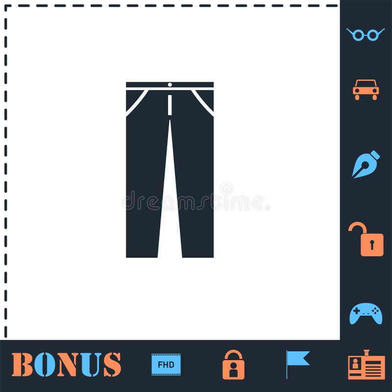 Jeans icon flat stock vector. Illustration of garment - 146616906