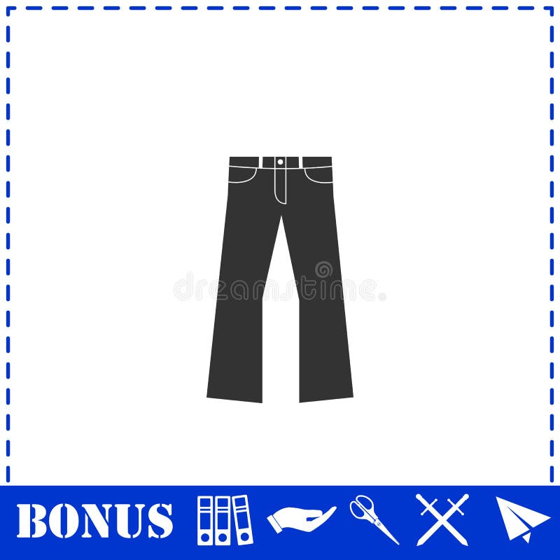 Jeans icon flat stock vector. Illustration of cloth - 155268068