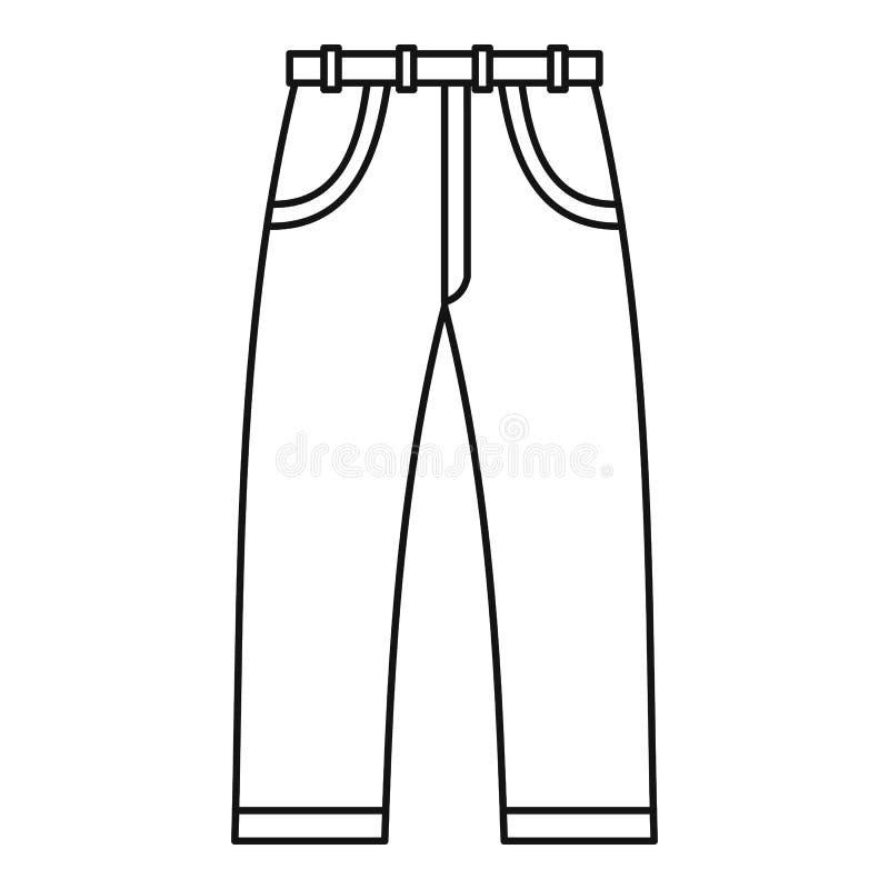 Jeans icon, outline style stock vector. Illustration of suit - 82594074