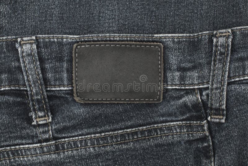 Jeans Label Sewed on Black Jeans Stock Photo - Image of closeup ...