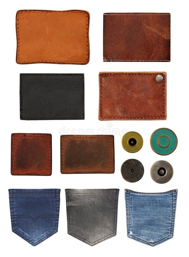 Jeans Labels, Back Pockets and Buttons Stock Image - Image of close ...